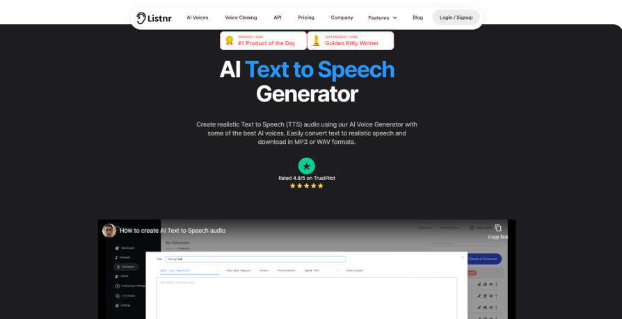 Listnr | AI Text to Speech Generator with Realistic Voices